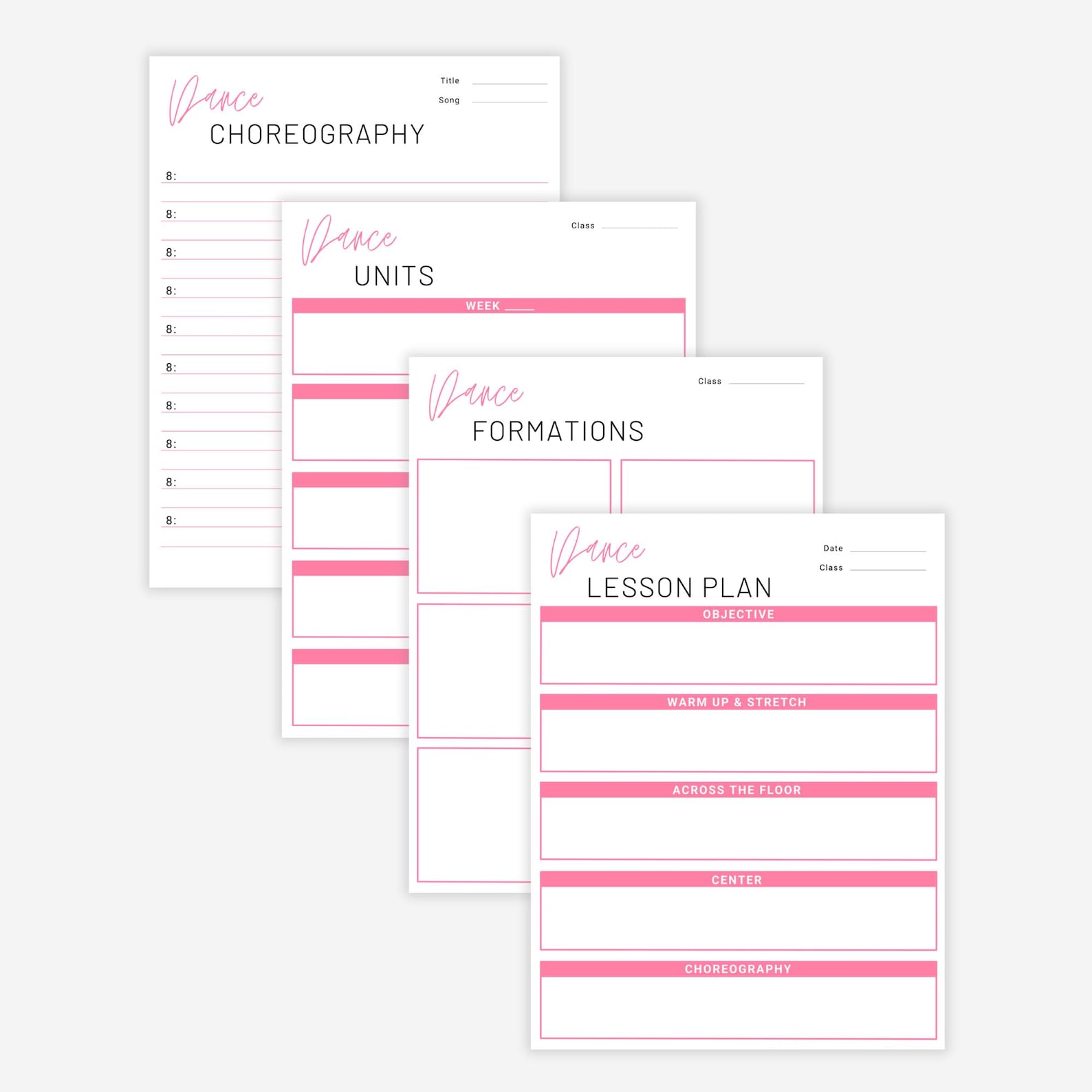 Dance Teacher Lesson Plan Bundle, Printable Dance Class Planner, Dance ...