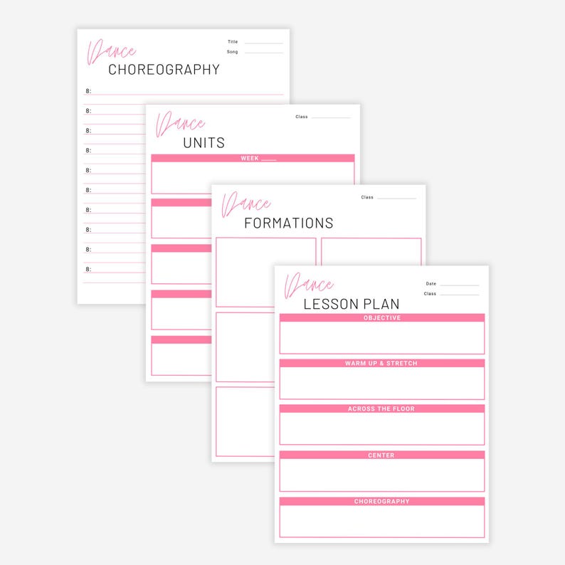 Dance Teacher Lesson Plan Bundle, Printable Dance Class Planner, Dance ...