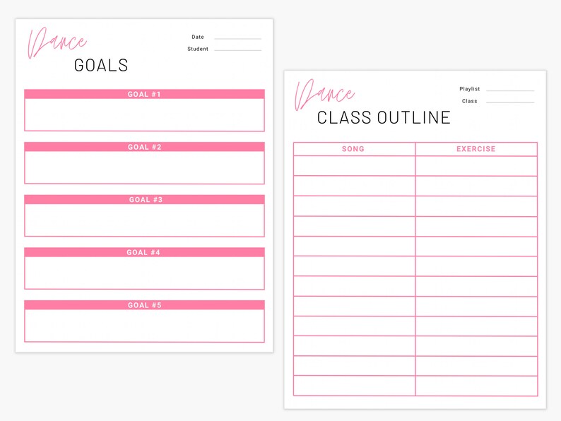 Dance Teacher Lesson Plan Bundle, Printable Class Planner, Attendance ...