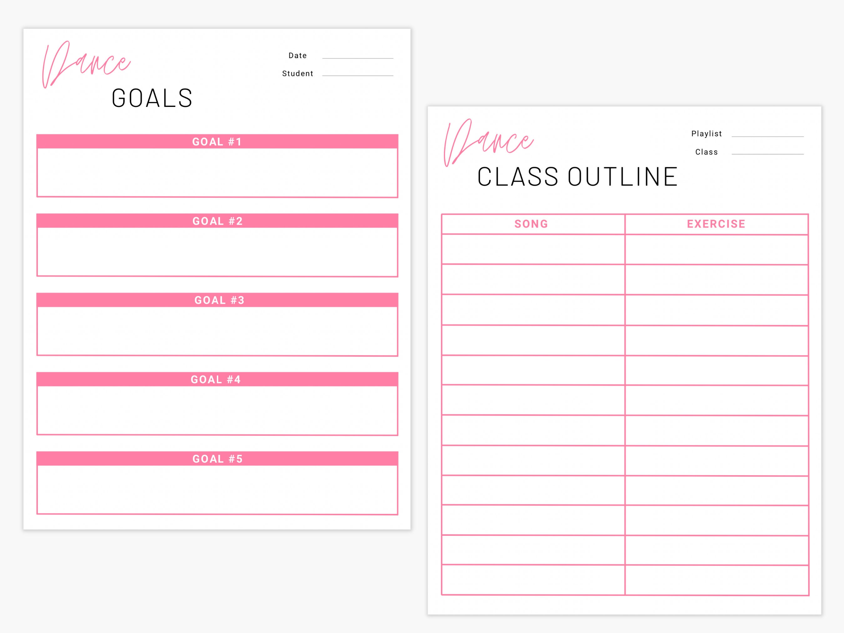 Dance Teacher Lesson Plan Bundle, Printable Class Planner, Attendance ...
