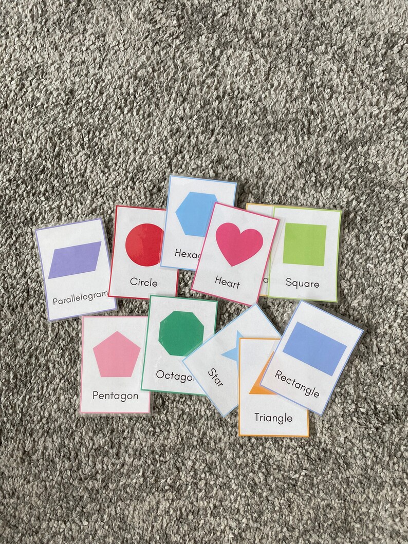 Shapes Flash Cards Printable Preschool, Montessori Nomenclature Cards ...