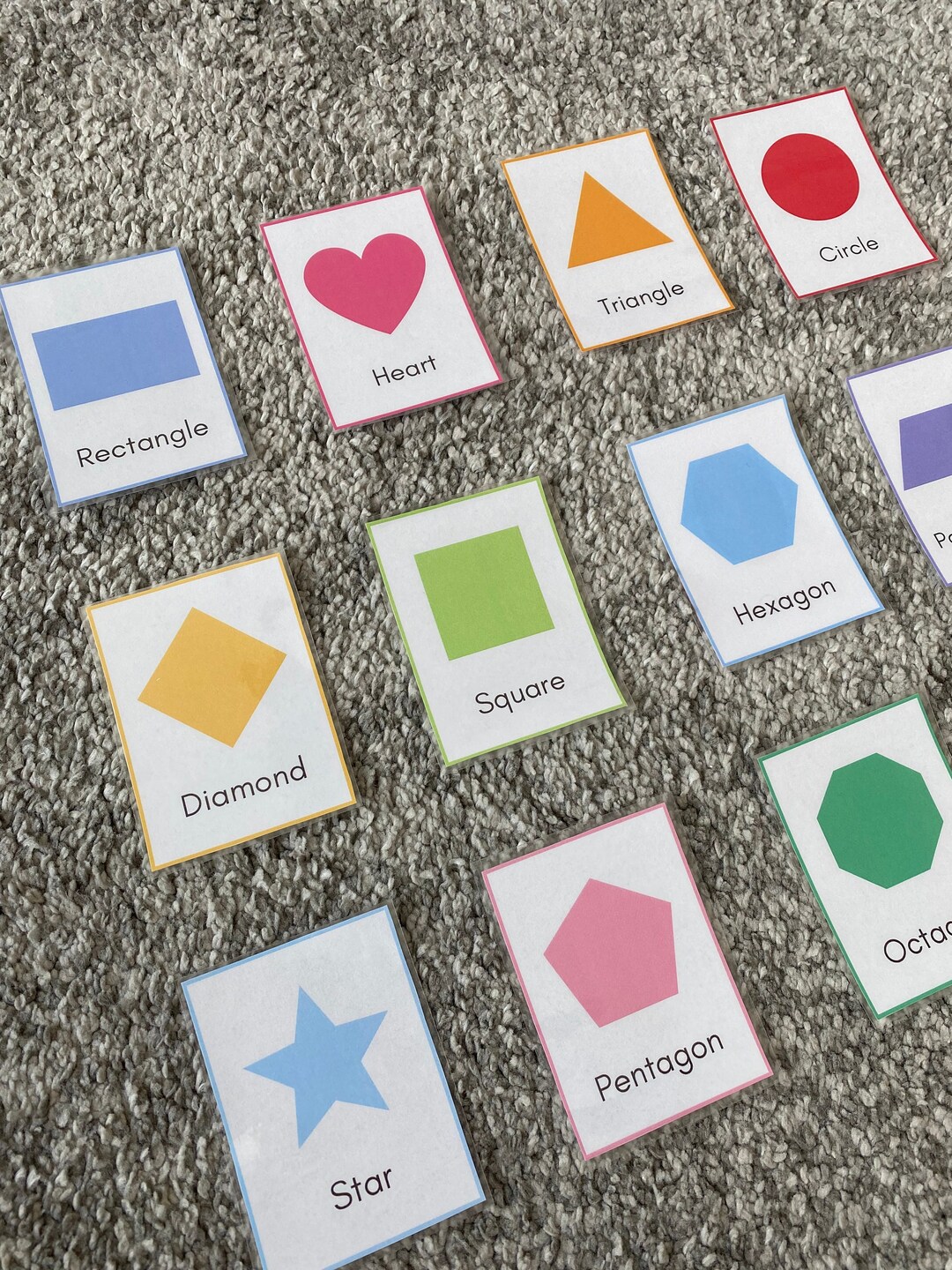 Shapes Flash Cards Printable Preschool, Montessori Nomenclature Cards ...