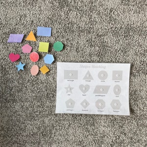 Shapes Matching Activity Page, Match the Shapes Game for Toddler and ...