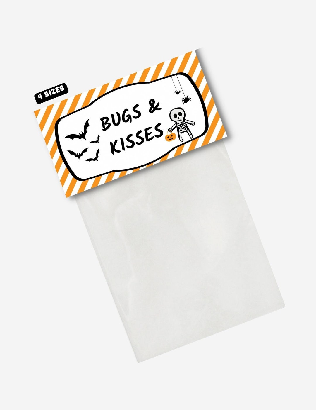 Halloween Treat Bag Topper Printable, Bugs and Kisses Candy Bag Topper ...
