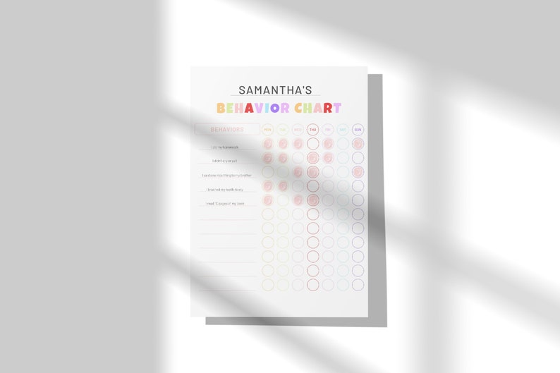 Behavior Chart for Kids, Sticker Chart for Toddler, Classroom Behaviour ...