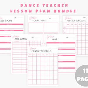 Dance Teacher Lesson Plan Bundle, Printable Class Planner, Attendance ...