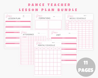 Dance Teacher Lesson Plan Printable-instant Download - Etsy