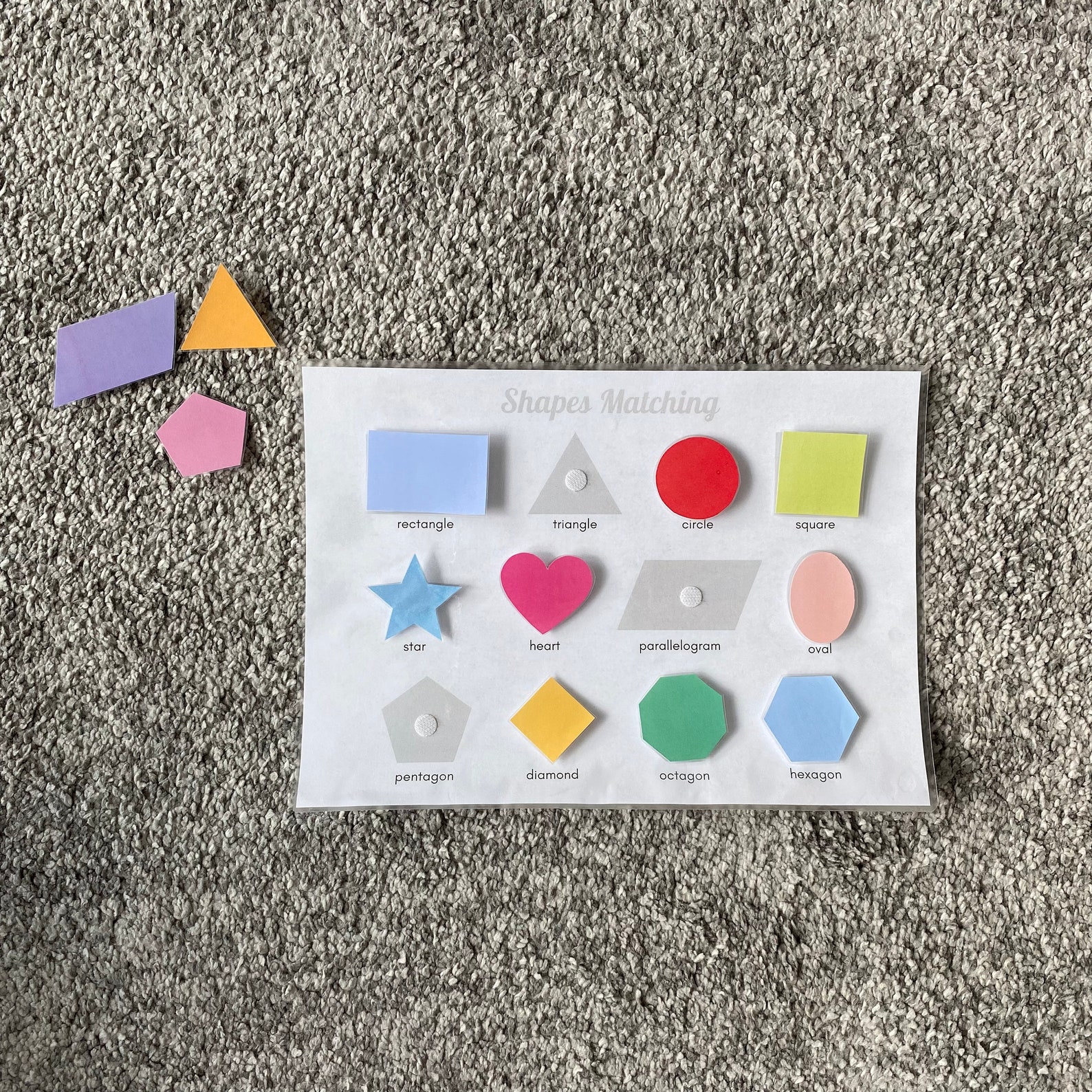 Shapes Matching Activity Page, Match the Shapes Game for Toddler and ...