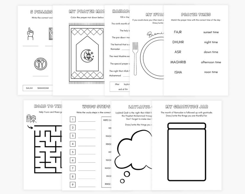 Kids Ramadan Activity Book Printable, Workbook for Muslim Kids, Islam ...