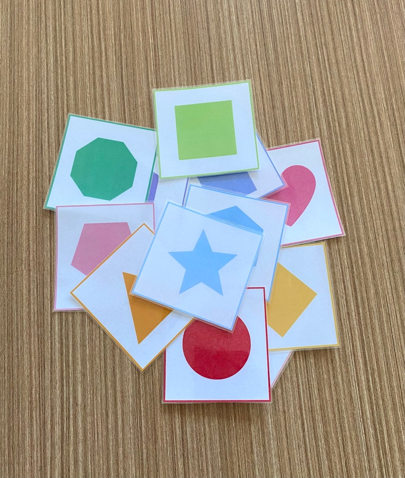 Shapes Flash Cards Printable Preschool Montessori - Etsy