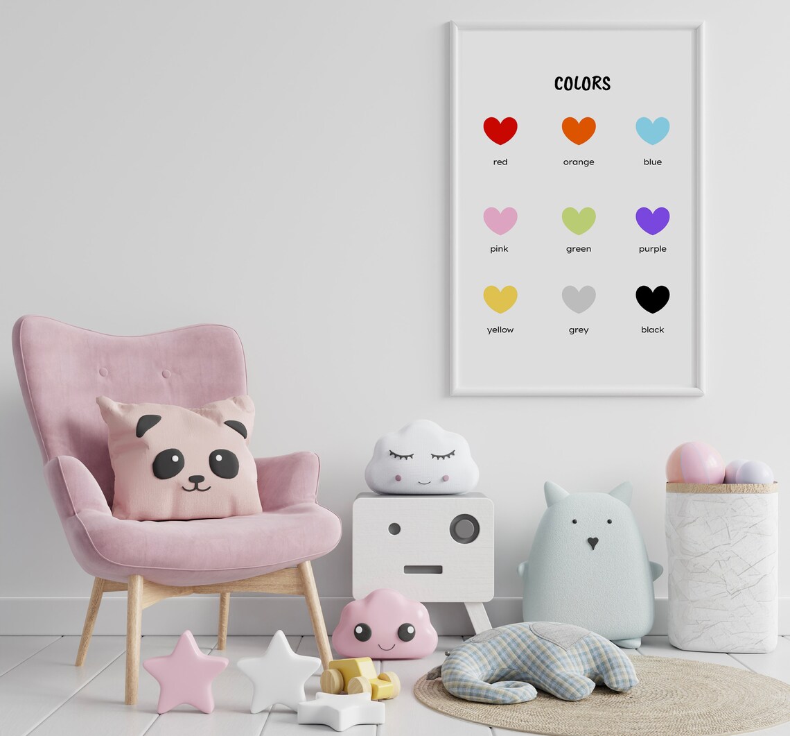Colors Educational Printable Poster, Montessori Wall Art for Playroom ...