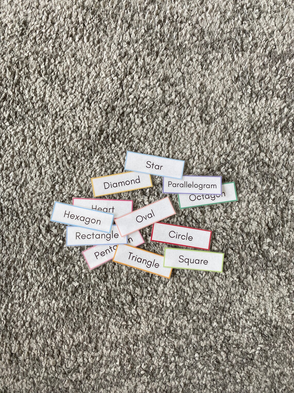 Shapes Flash Cards Printable Preschool, Montessori Nomenclature Cards ...