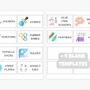 Kids Craft Room Storage Labels, Printable Classroom Art Supplies Label ...