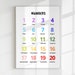 Numbers Educational Poster, Count to 20 Classroom Print, 123 Chart ...