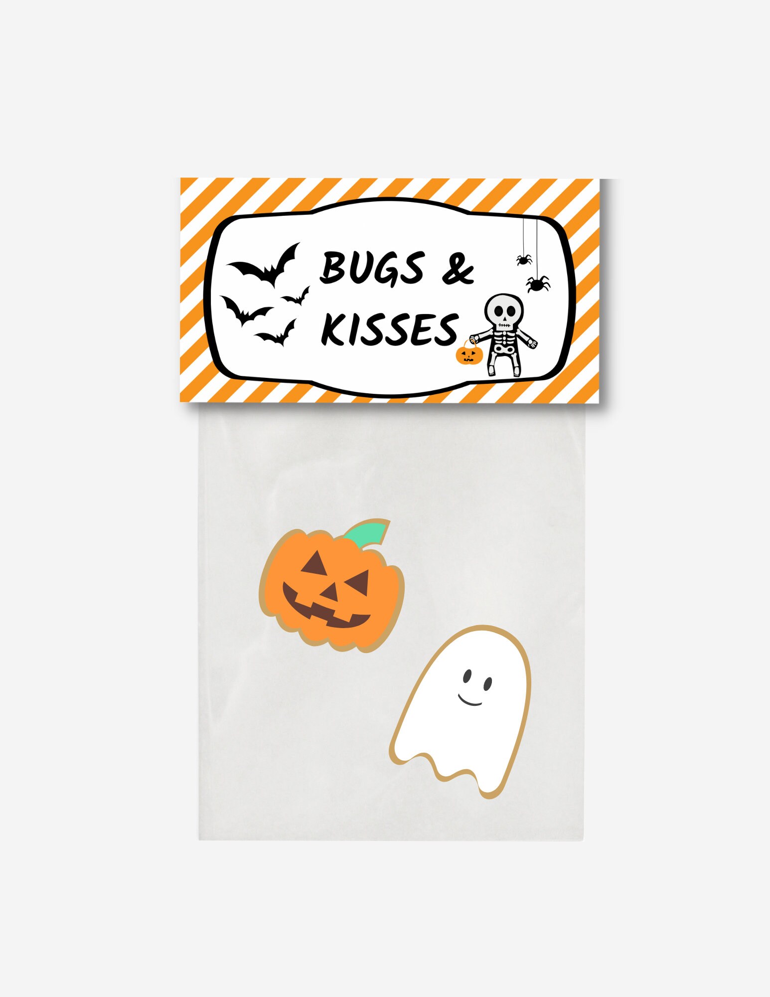 Halloween Treat Bag Topper Printable Bugs and Kisses Candy - Etsy