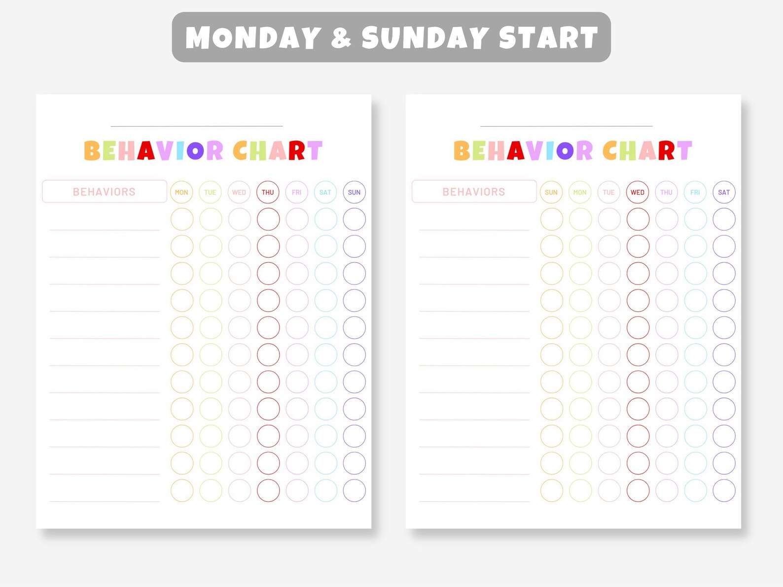 Behavior Chart for Kids, Sticker Chart for Toddler, Classroom Behaviour ...