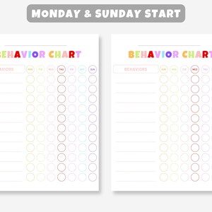 Behavior Chart for Kids, Sticker Chart for Toddler, Classroom Behaviour ...