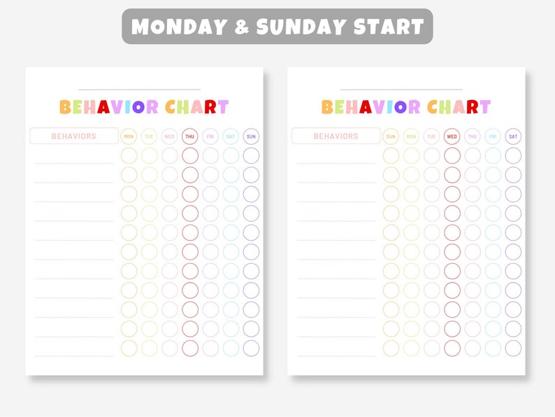 Behavior Chart for Kids, Sticker Chart for Toddler, Classroom Behaviour ...