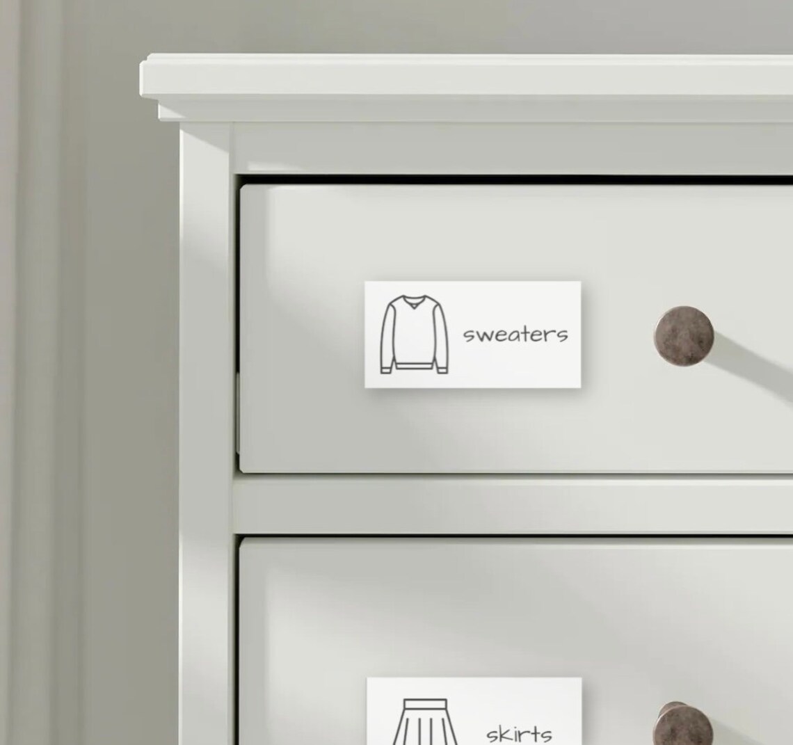 Kids Dresser Drawer Label, Closet Storage Label, Clothes Case Label ...