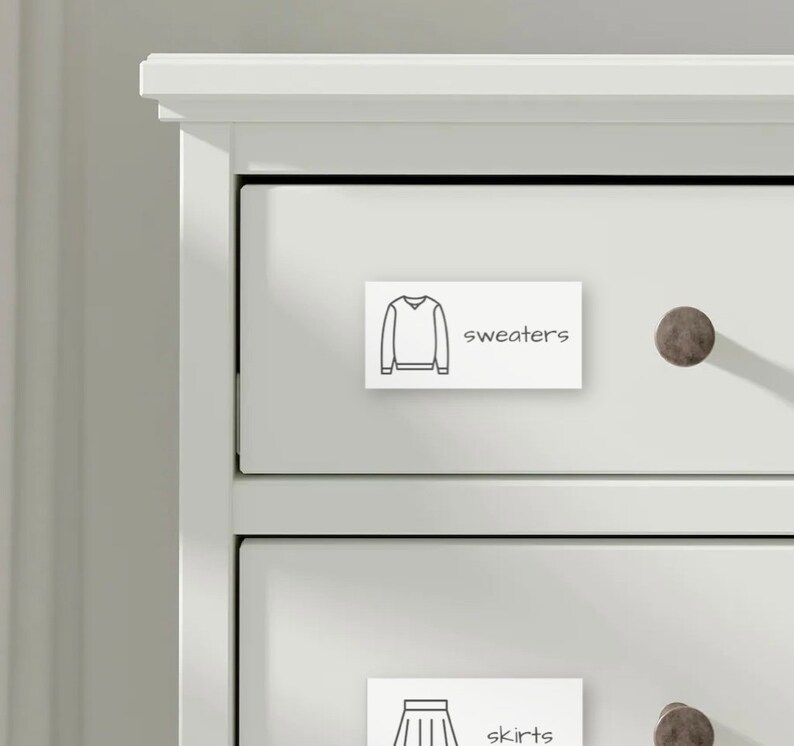 Kids Dresser Drawer Label, Closet Storage Label, Clothes Case Label ...
