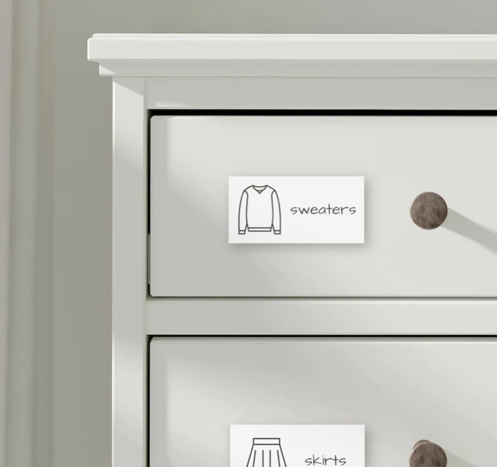 Kids Dresser Drawer Label, Closet Storage Label, Clothes Case Label ...