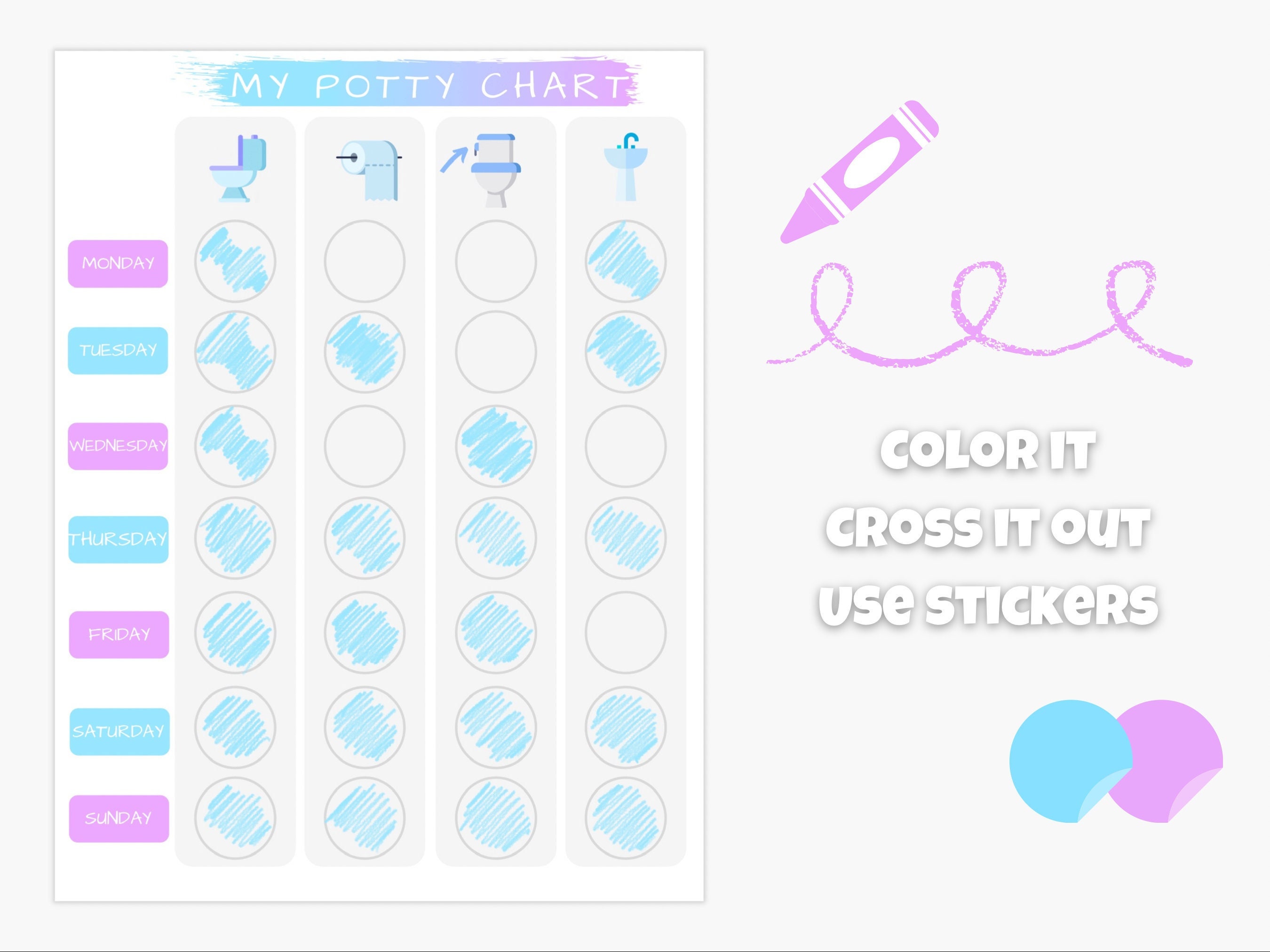 Printable Potty Training Chart and Certificate, Toddler Bathroom ...