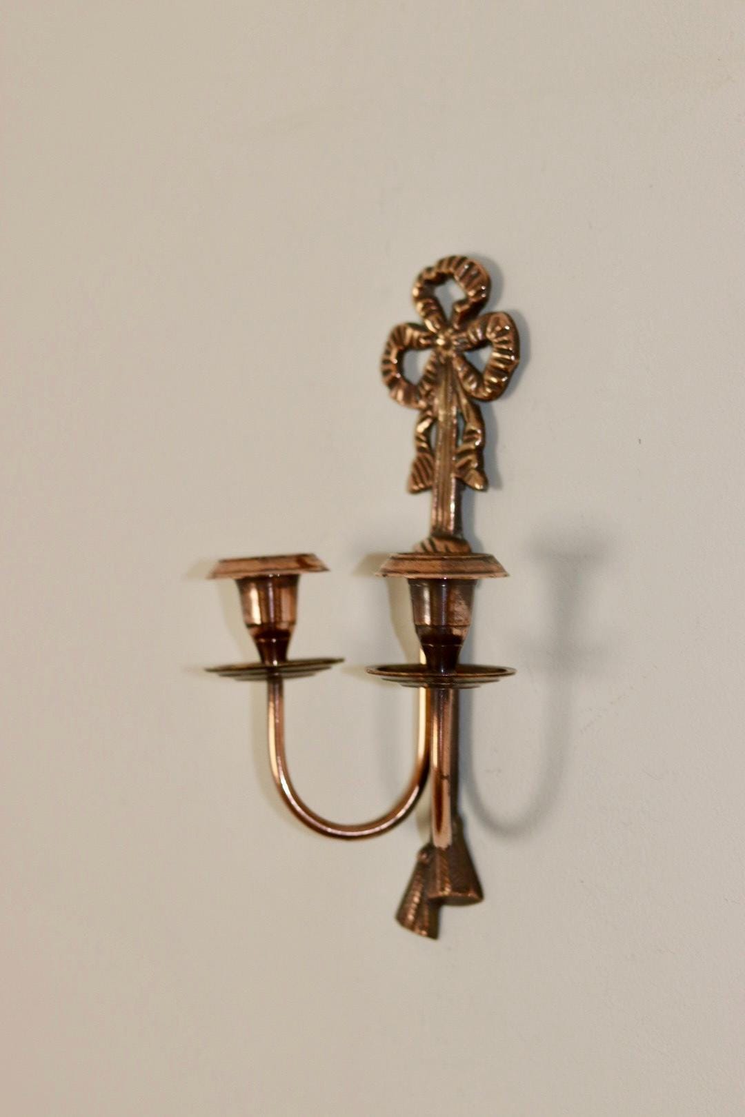 Vintage Copper Bow Sconce - Etsy