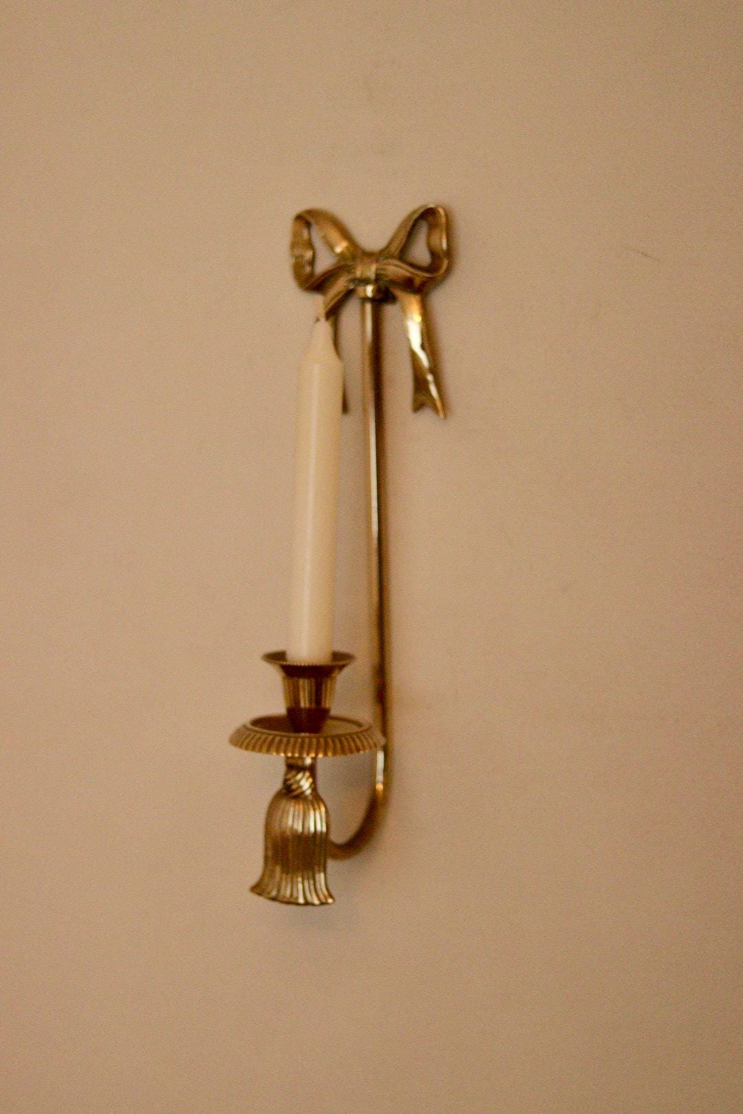 Large Vintage Brass Bow Sconce - Etsy