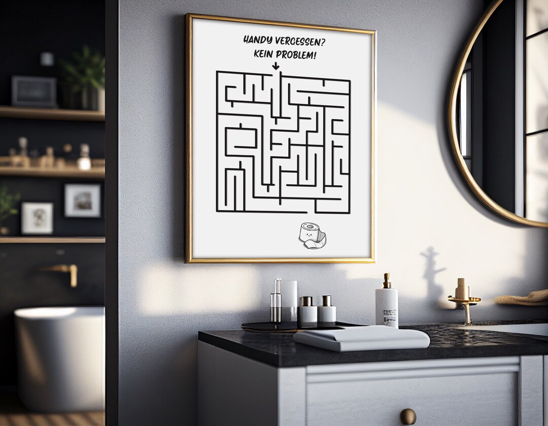 Bathroom Poster Labyrinth Guest Toilet Humor Download - Etsy