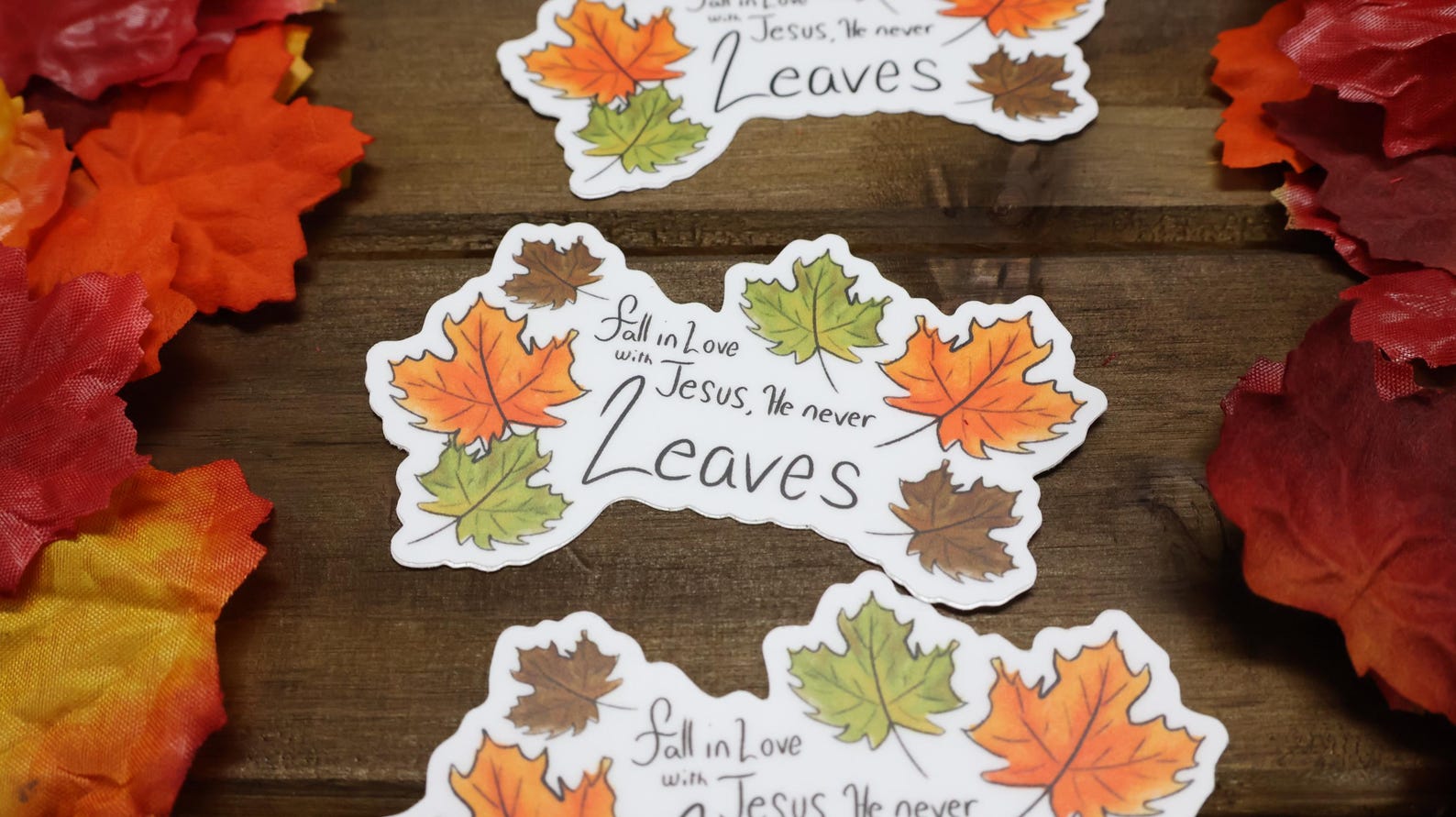 FALL in Love With Jesus Sticker - 3 Pack - Christian Sticker - Vinyl ...