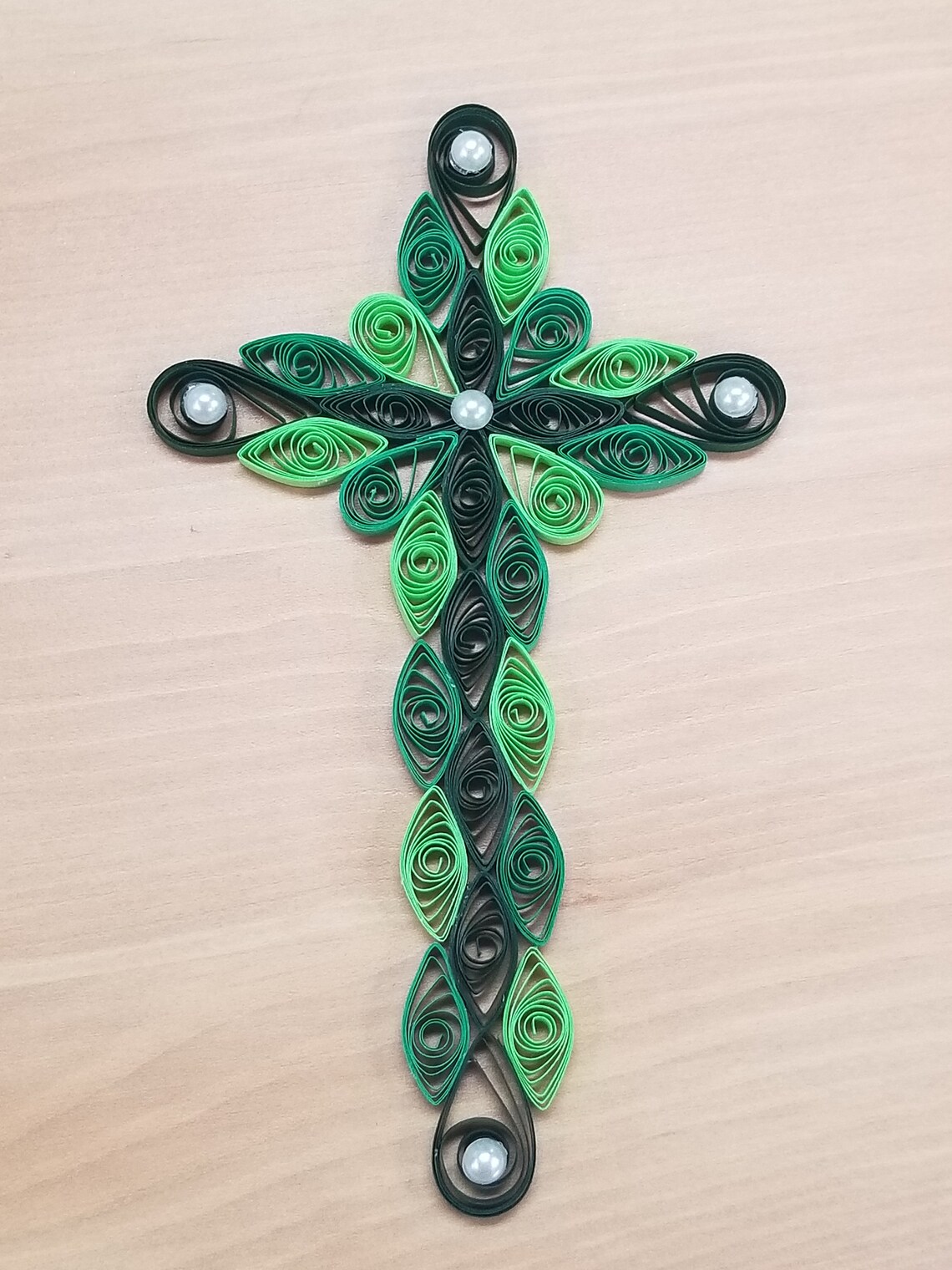 Paper Quilled Art Cross Ornament custom Colors Available - Etsy