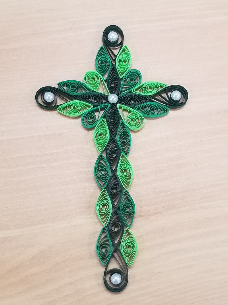Paper Quilled Art Cross Ornament -custom Colors Available - Etsy