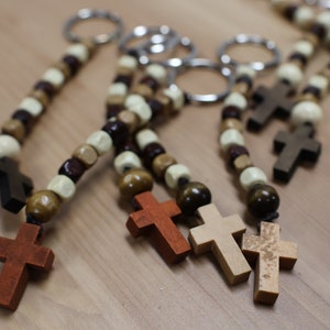 Wooden Rosary Keychain - One Decade Rosary Keychain - Etsy
