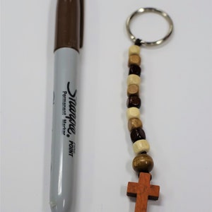 Wooden Rosary Keychain - One Decade Rosary Keychain - Etsy