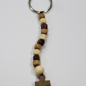 Wooden Rosary Keychain - One Decade Rosary Keychain - Etsy