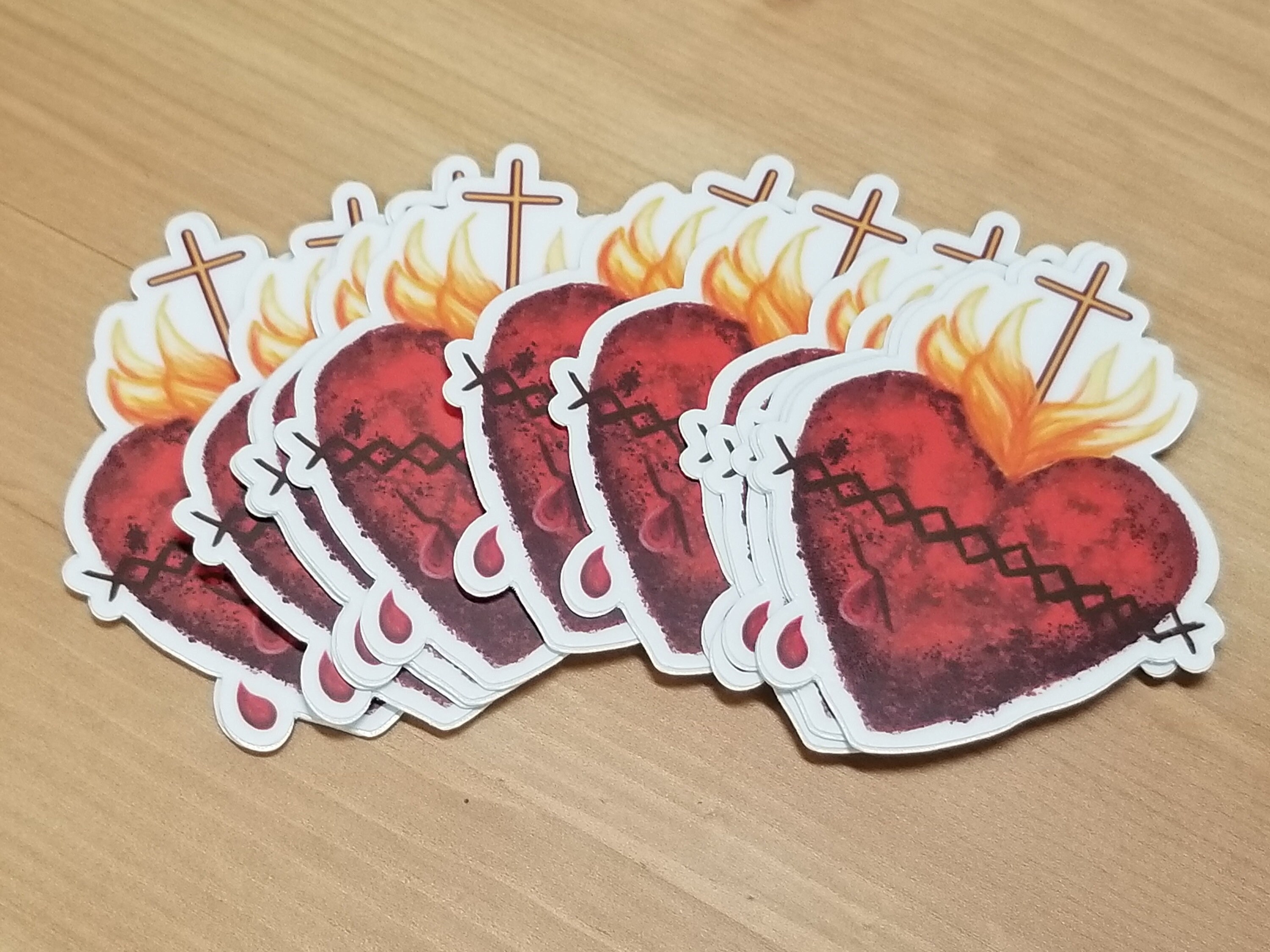 Sacred Heart of Jesus - Catholic Sticker - Vinyl Sticker - Etsy