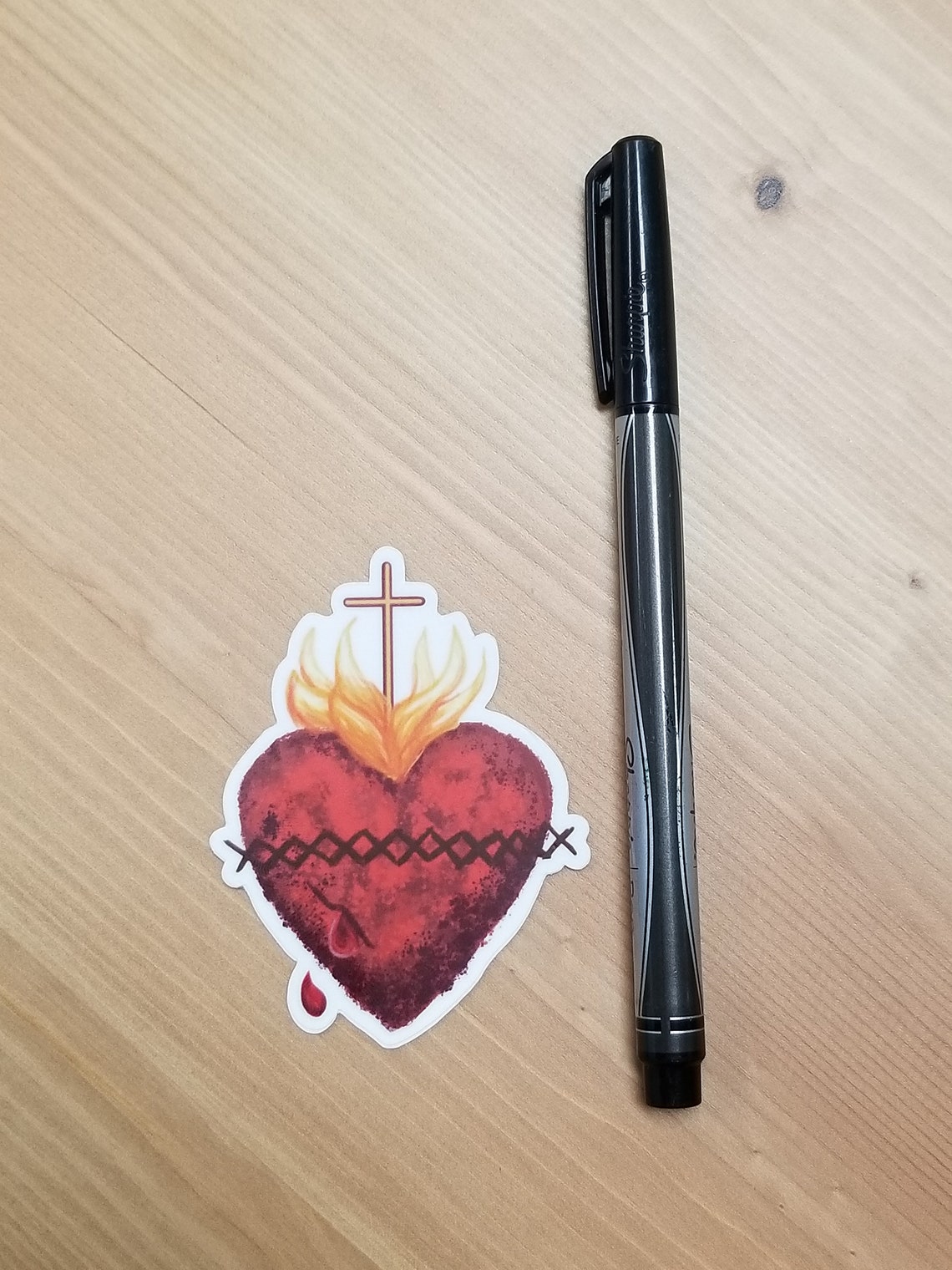 Sacred Heart of Jesus - Catholic Sticker - Vinyl Sticker - Etsy
