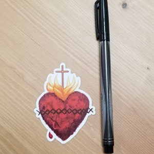 Sacred Heart of Jesus - Catholic Sticker - Vinyl Sticker - Etsy
