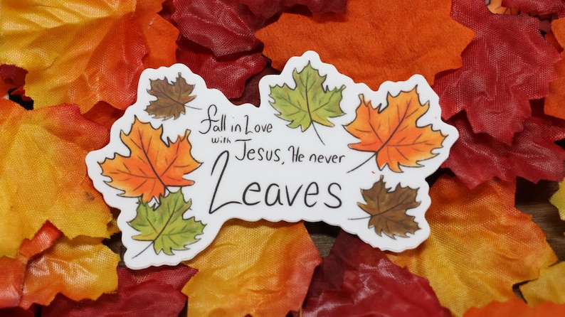 FALL in Love With Jesus Sticker - 3 Pack - Christian Sticker - Vinyl ...