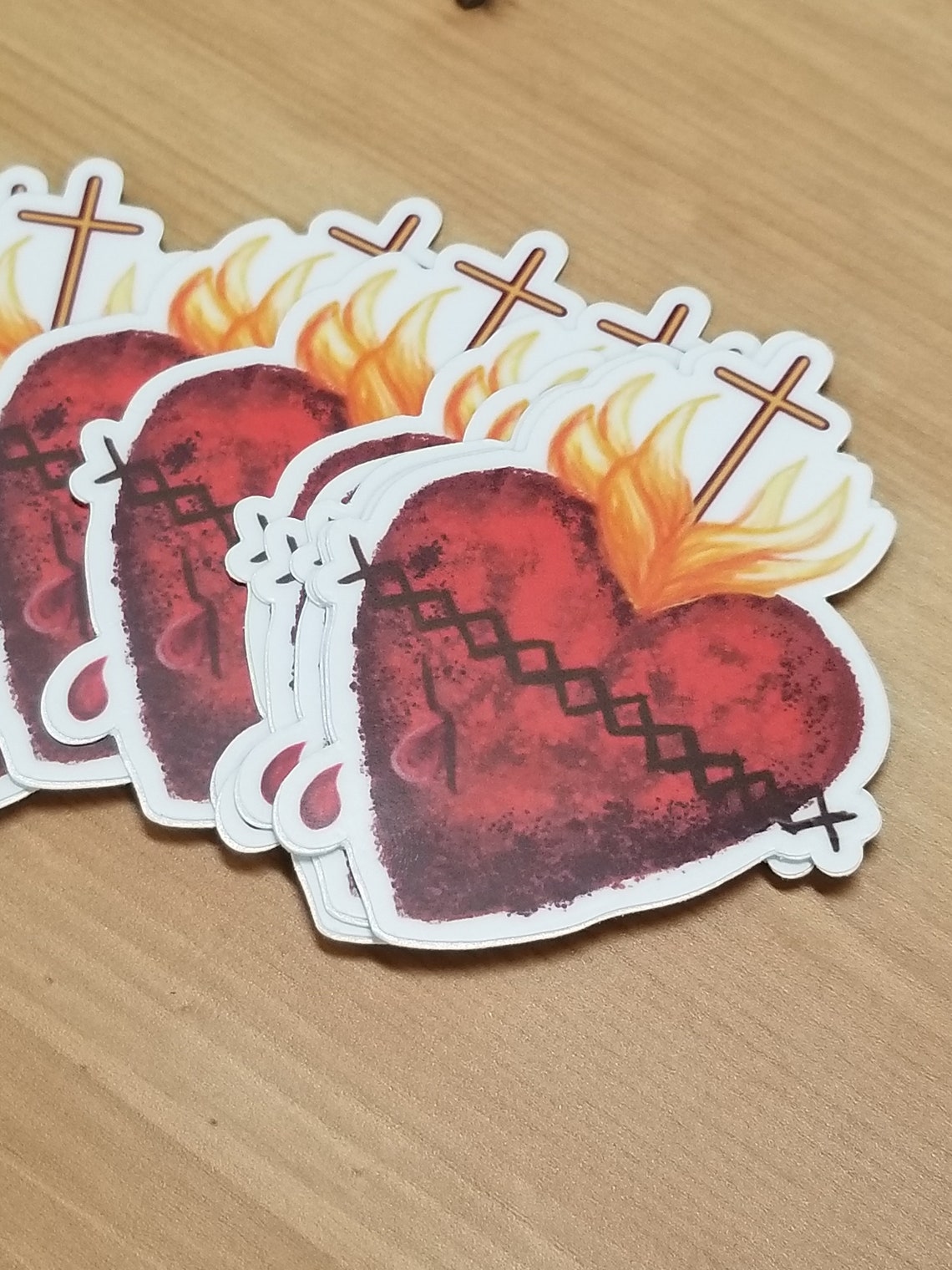 Sacred Heart of Jesus - Catholic Sticker - Vinyl Sticker - Etsy