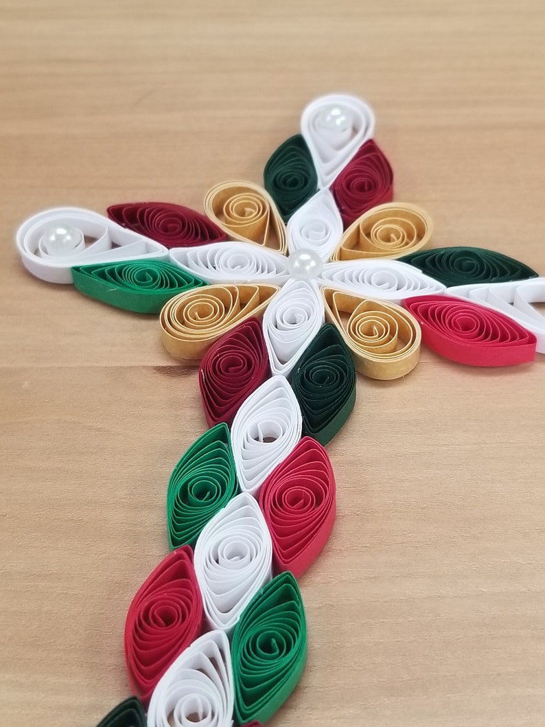 Paper Quilled Art Cross Ornament -custom Colors Available - Etsy