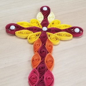 Paper Quilled Art Cross Ornament -custom Colors Available - Etsy