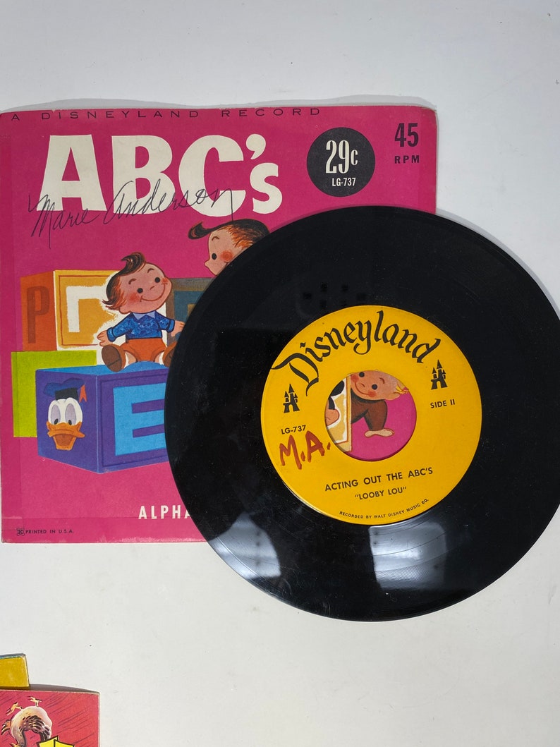 Vintage Disneyland Record Abc's Alphabet Song, 45RPM - Etsy Denmark