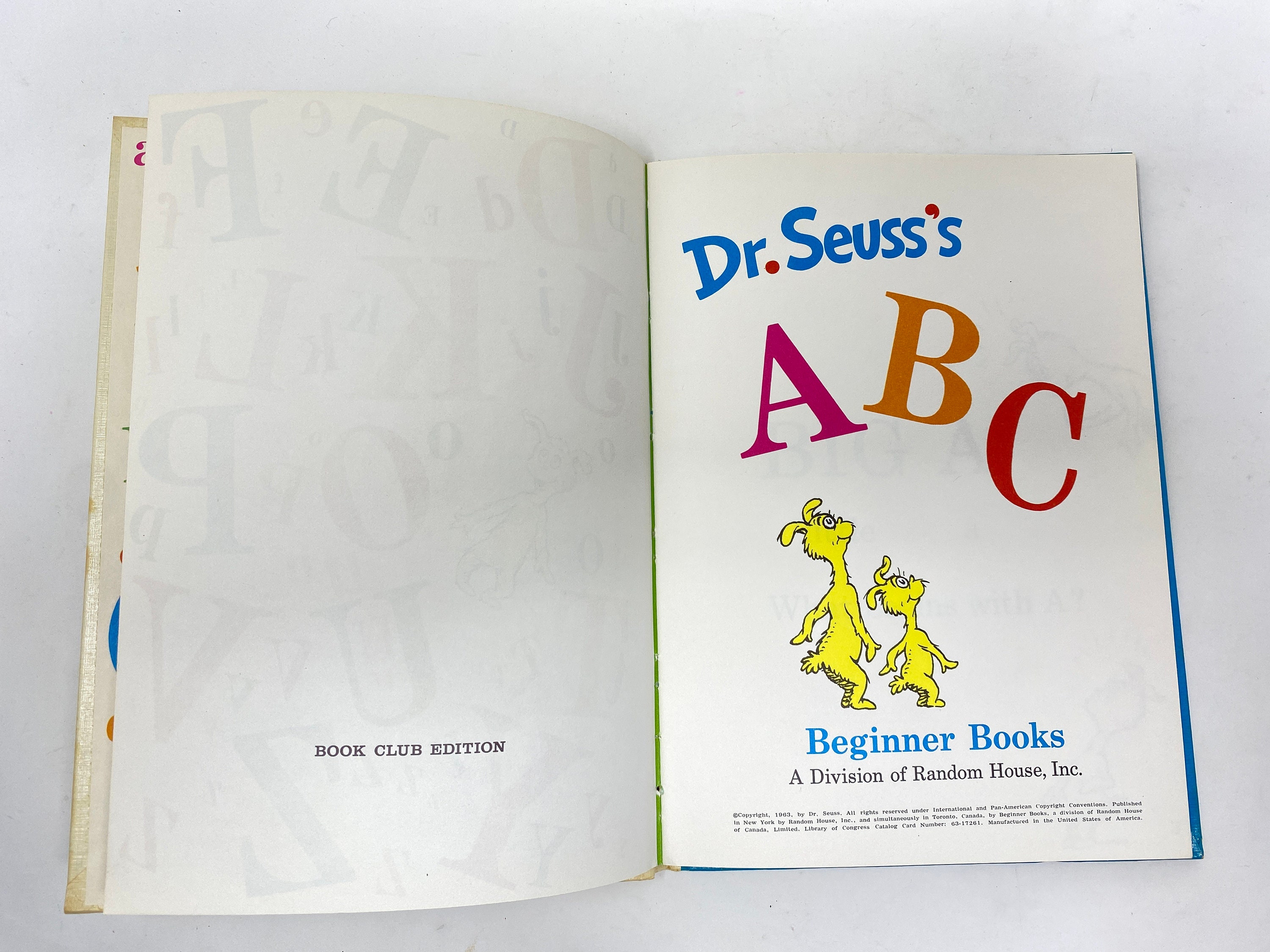 Vintage A B C by Dr. Seuss, First Edition, Book Club Beginner Book by ...