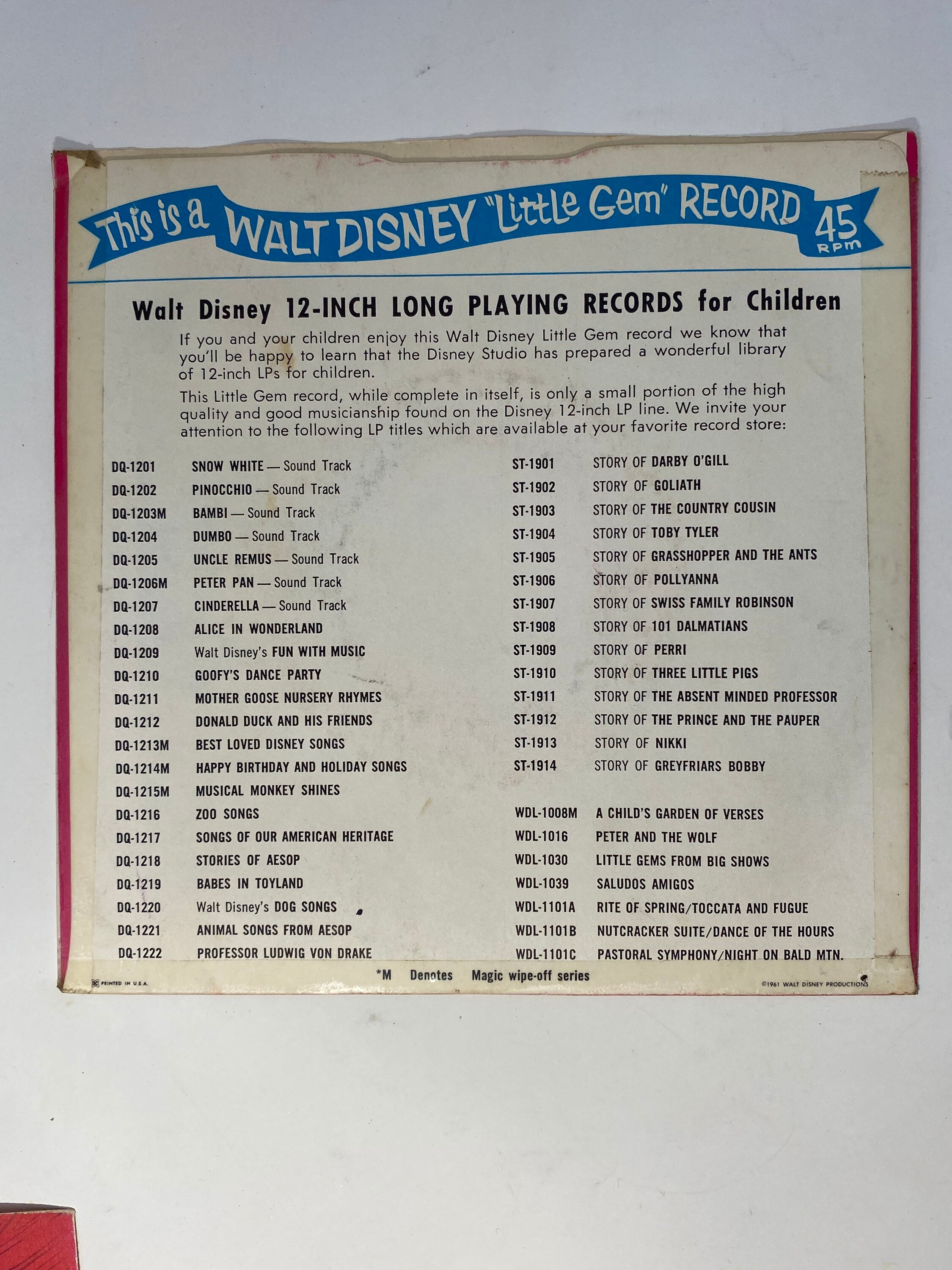 Vintage Disneyland Record Abc's Alphabet Song, 45RPM - Etsy