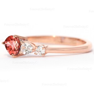 Vintage Padparadscha Sapphire Engagement Ring, Pear Padparadscha ...
