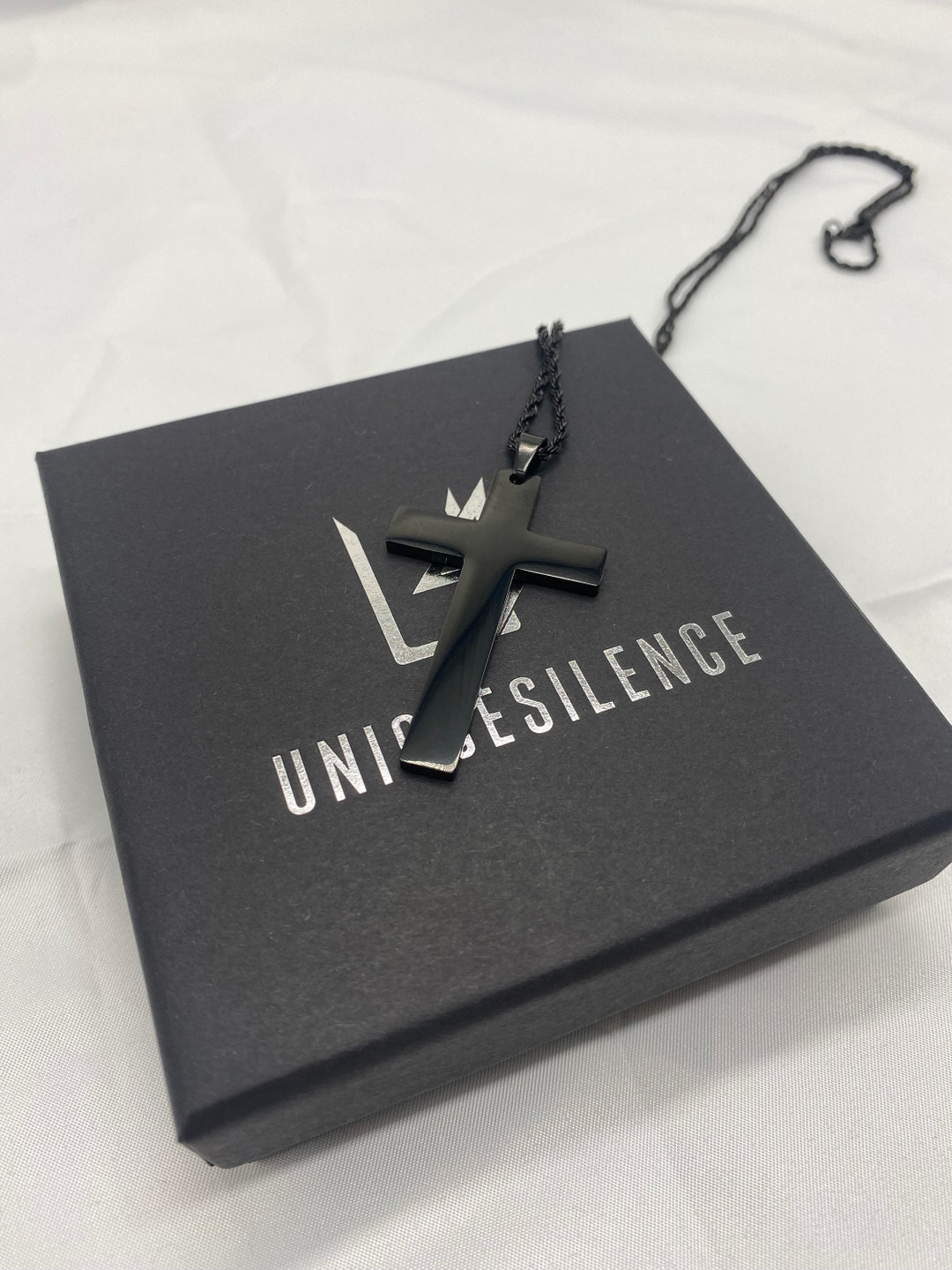 Cross Chain Black - Etsy