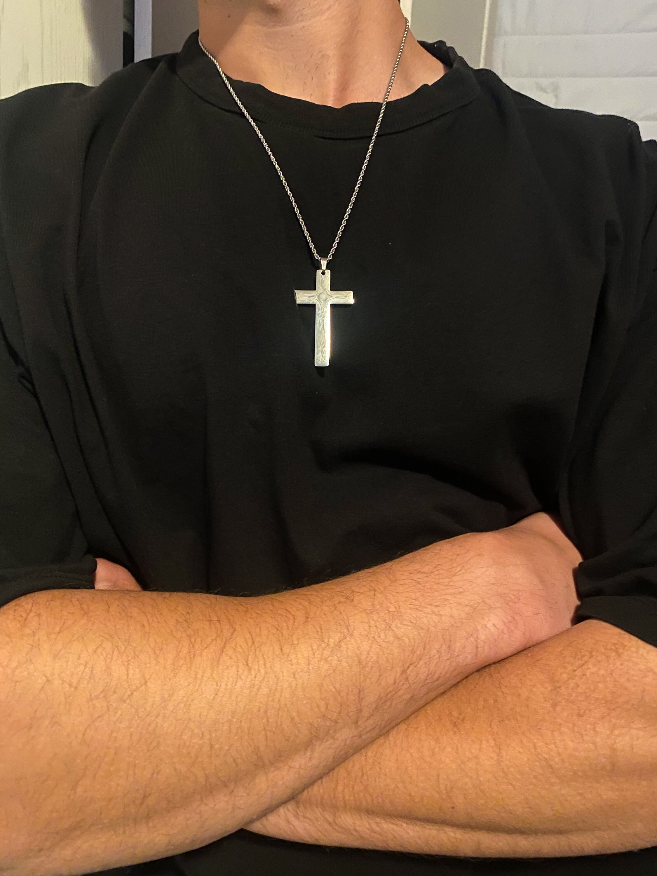 Cross Chain Silver - Etsy
