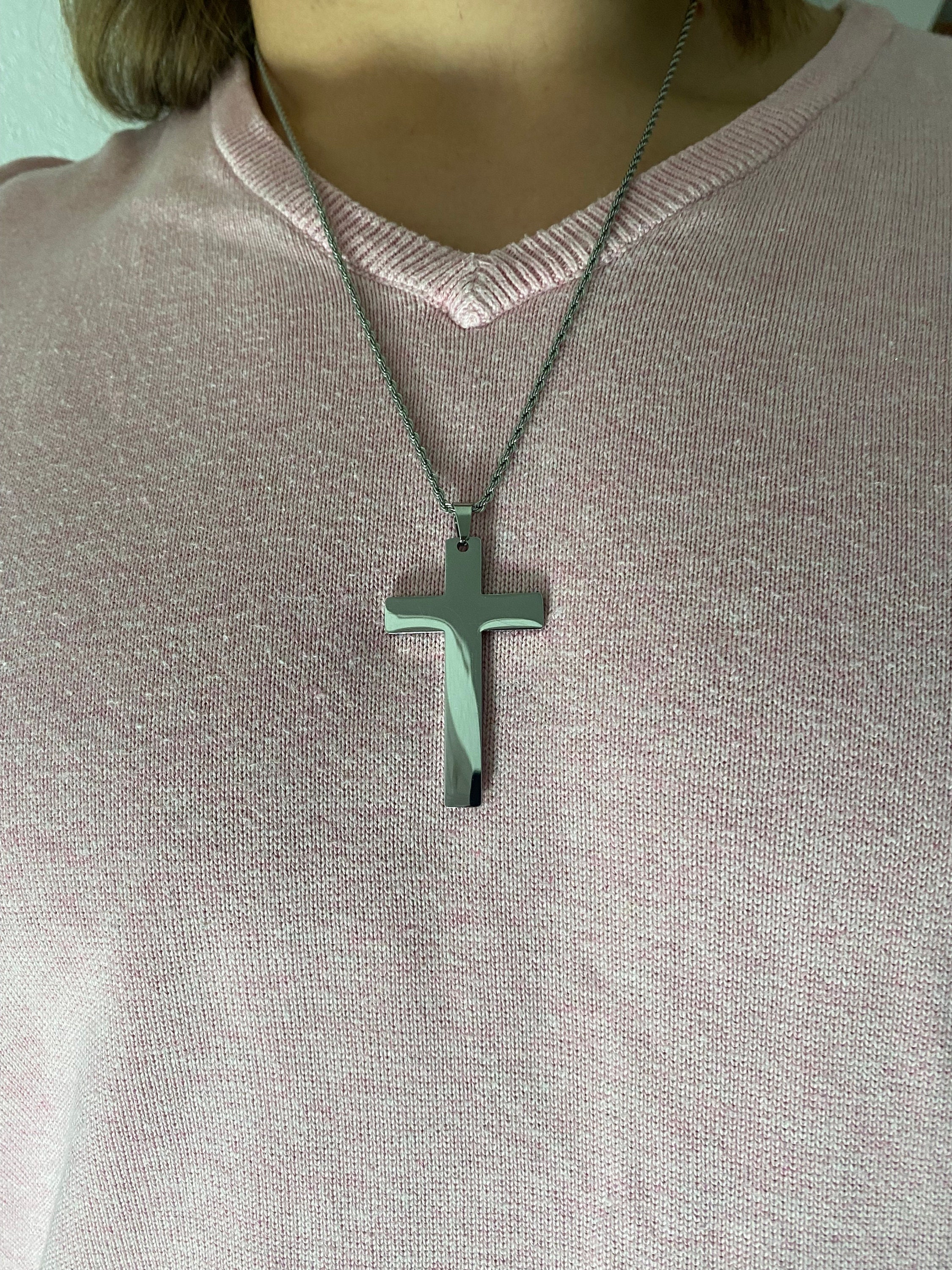 Cross Chain Silver - Etsy