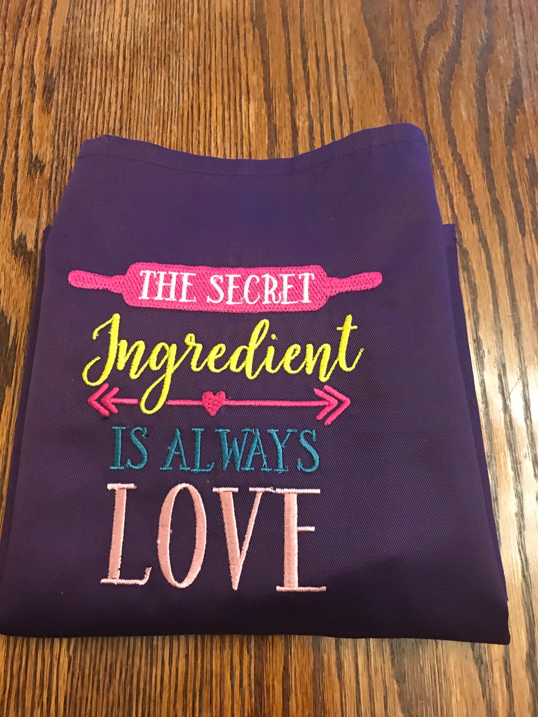 Secret Ingredient is Love (rolling Pin) Personalized Embroidered Adult ...